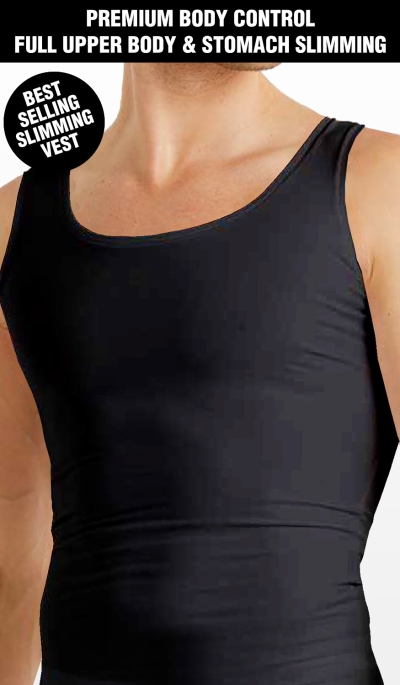 Mens Black Slimming Compression Vest
